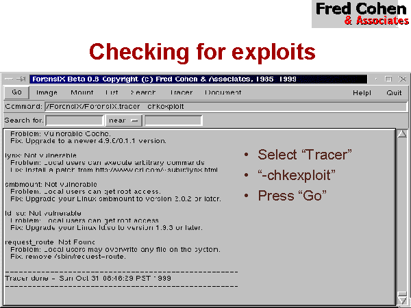 Checking for exploits