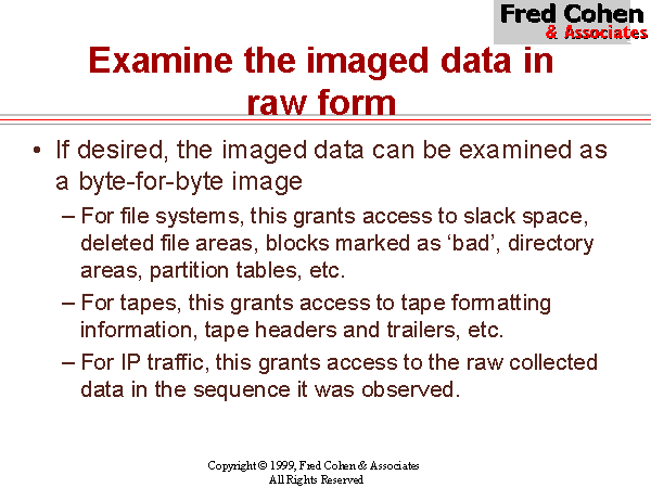 Examine the imaged data in raw form