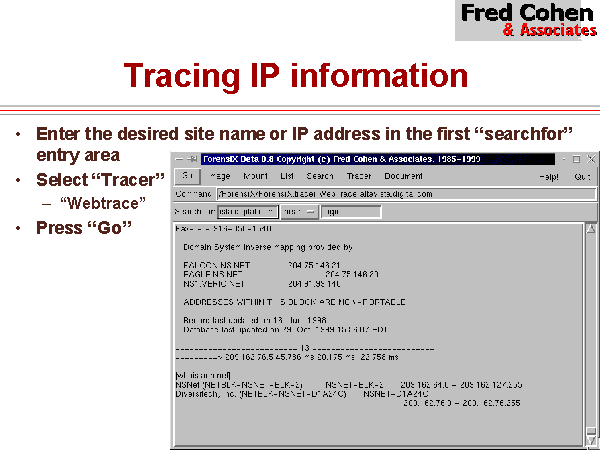 Tracing IP information